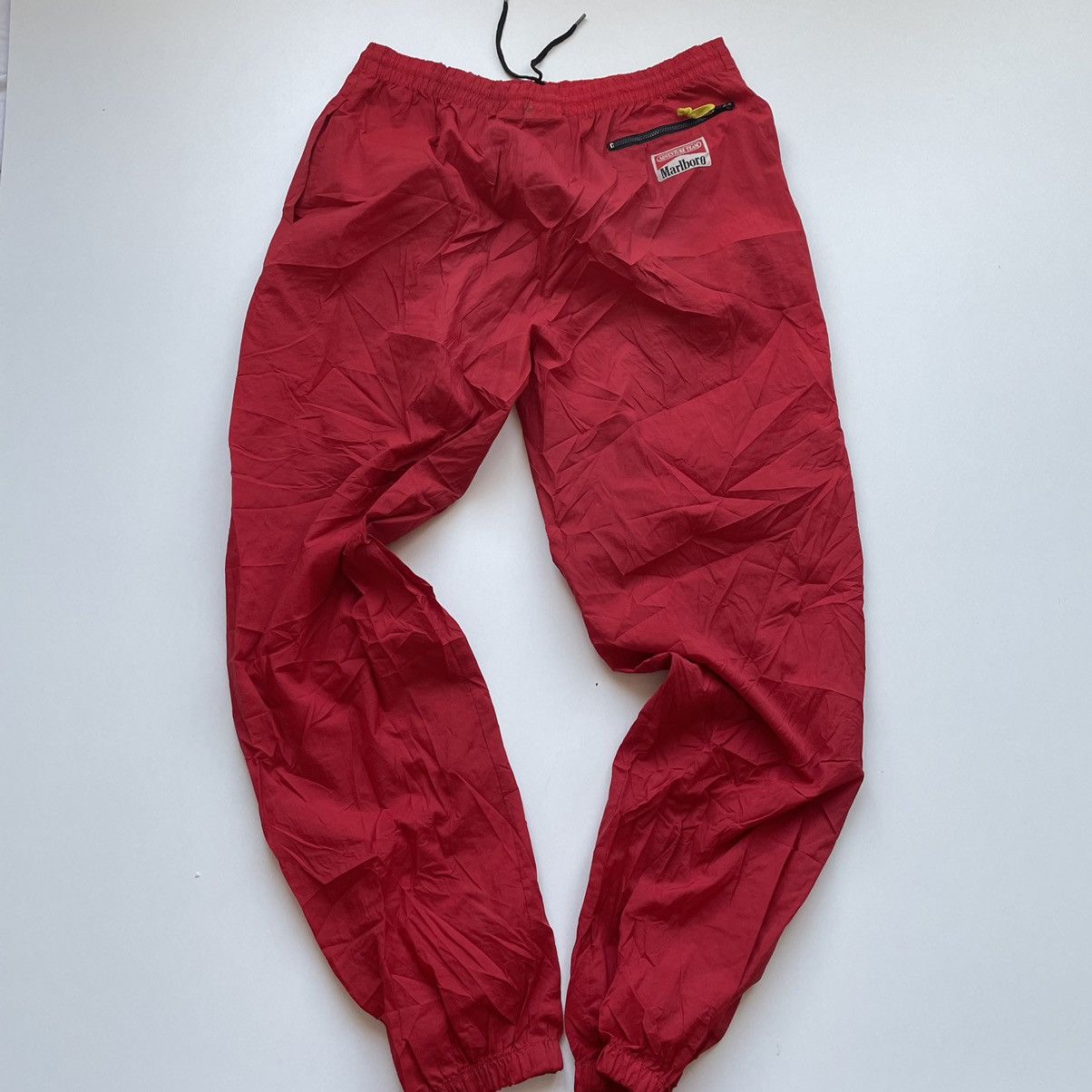 Vintage 1990s Marlboro Nylon Red Track Pants Mens Large Rare | TOP DRWR