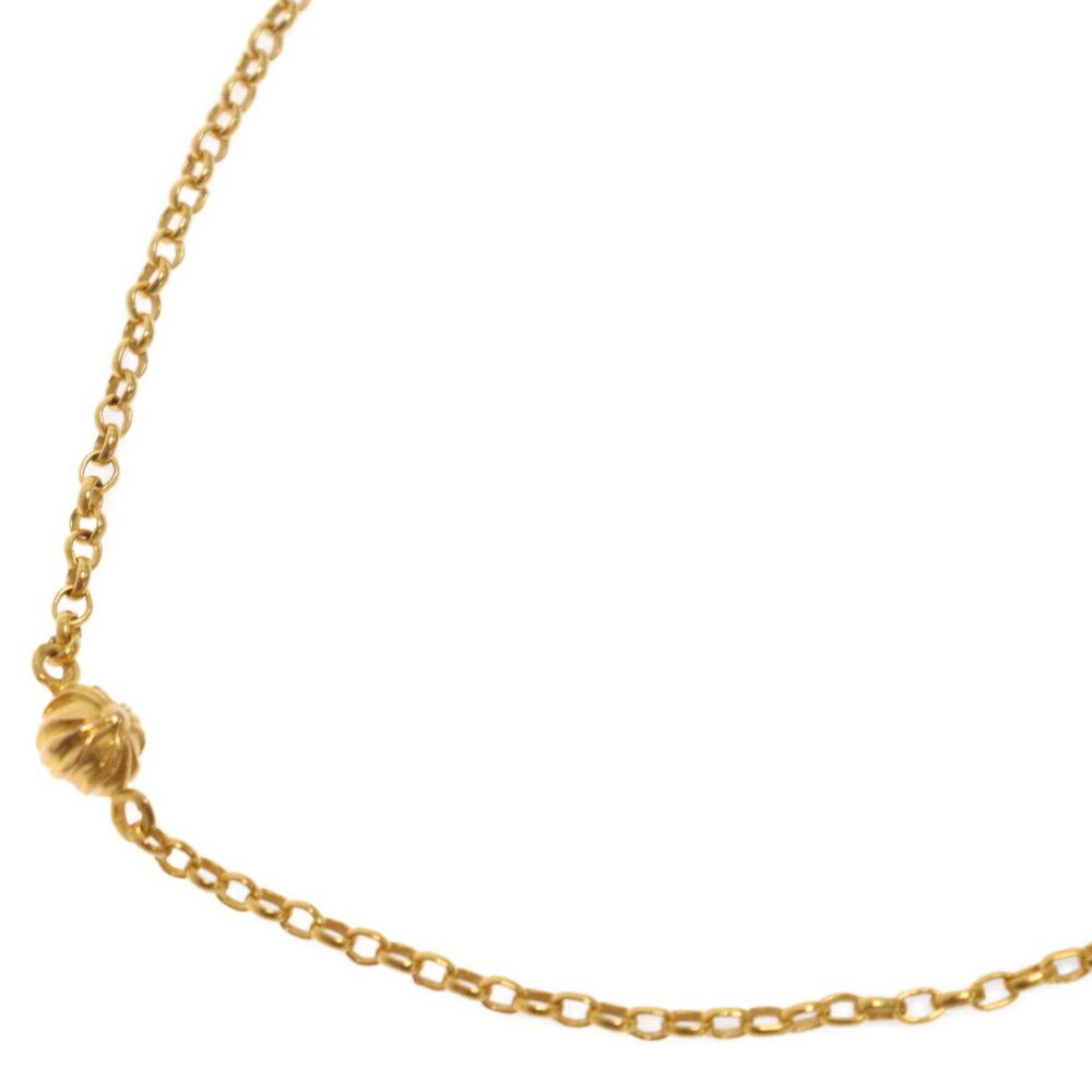 Chrome Hearts Gold Cross Ball Roll Chain - 18 inch | TOP DRWR