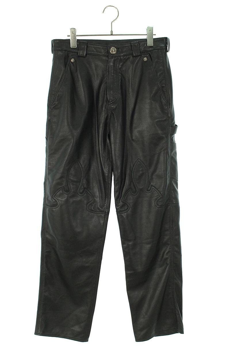 Chrome Hearts Carpenter Flare Knee Leather Pants | TOP DRWR
