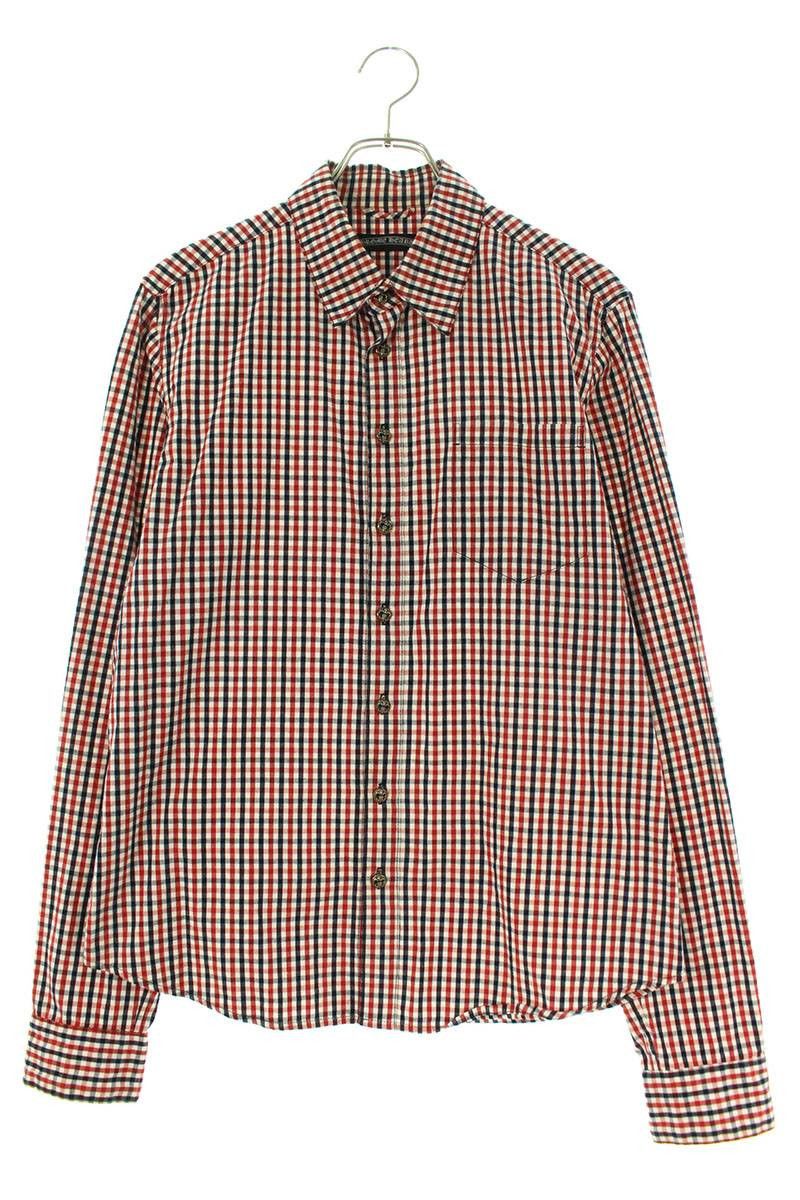 Chrome Hearts Cross Patch Checkered Long Sleeve Shirt | TOP DRWR