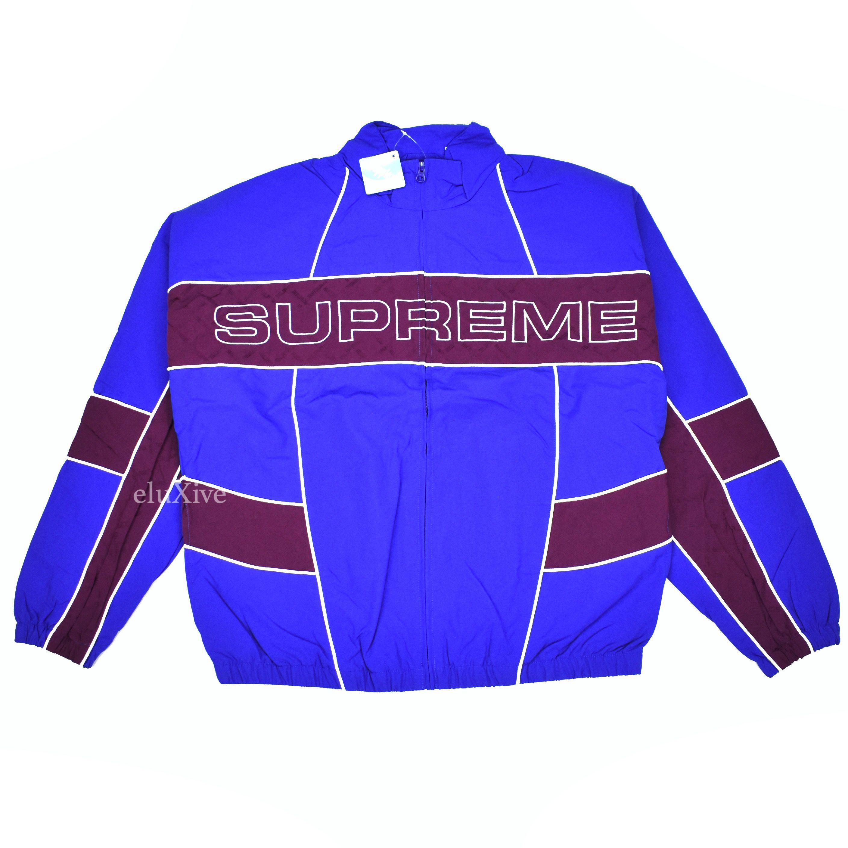 Supreme Diamond Jacquard Logo Track Jacket Blue DS | TOP DRWR