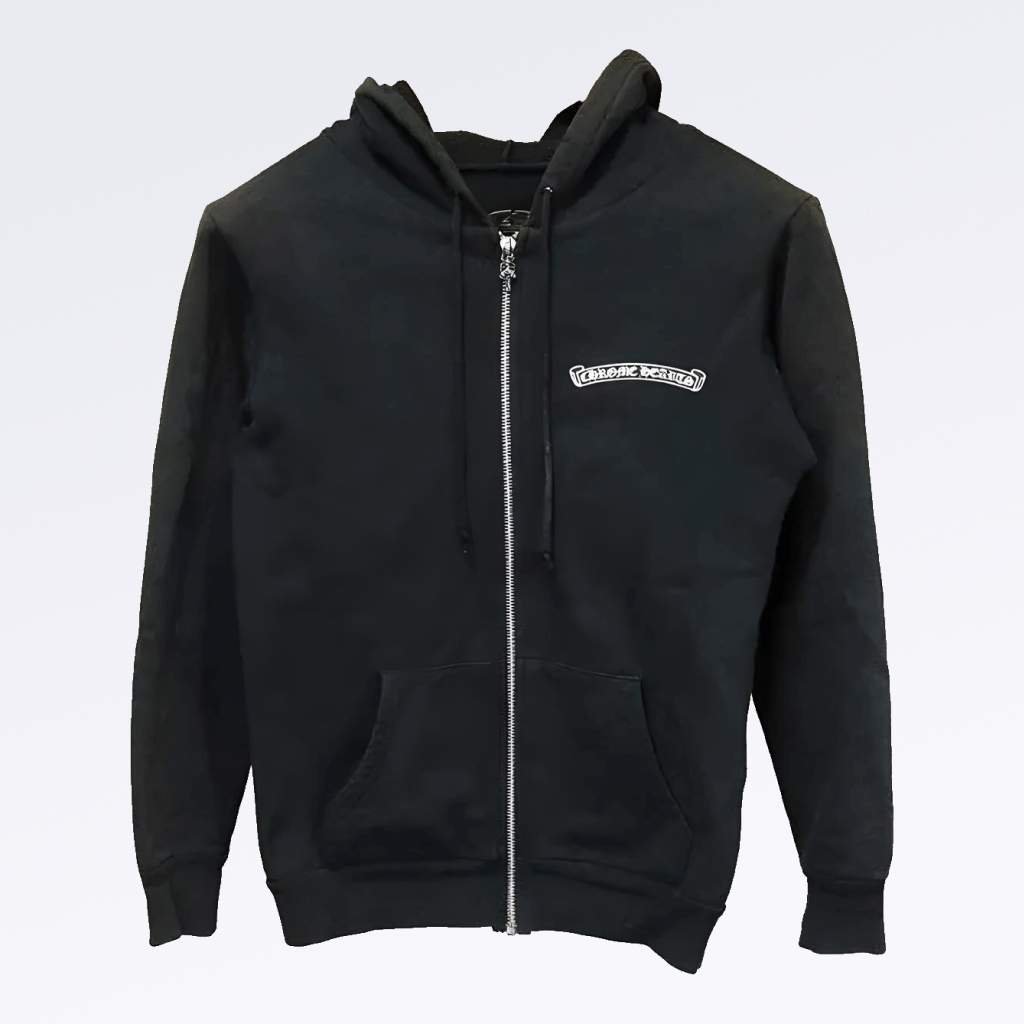 Chrome Hearts Scroll Label Print Zip Up Sweatshirt | TOP DRWR